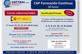 Tres nuevos cursos CAP de CEFTRAL para finales de mayo y la primera quincena de junio ...